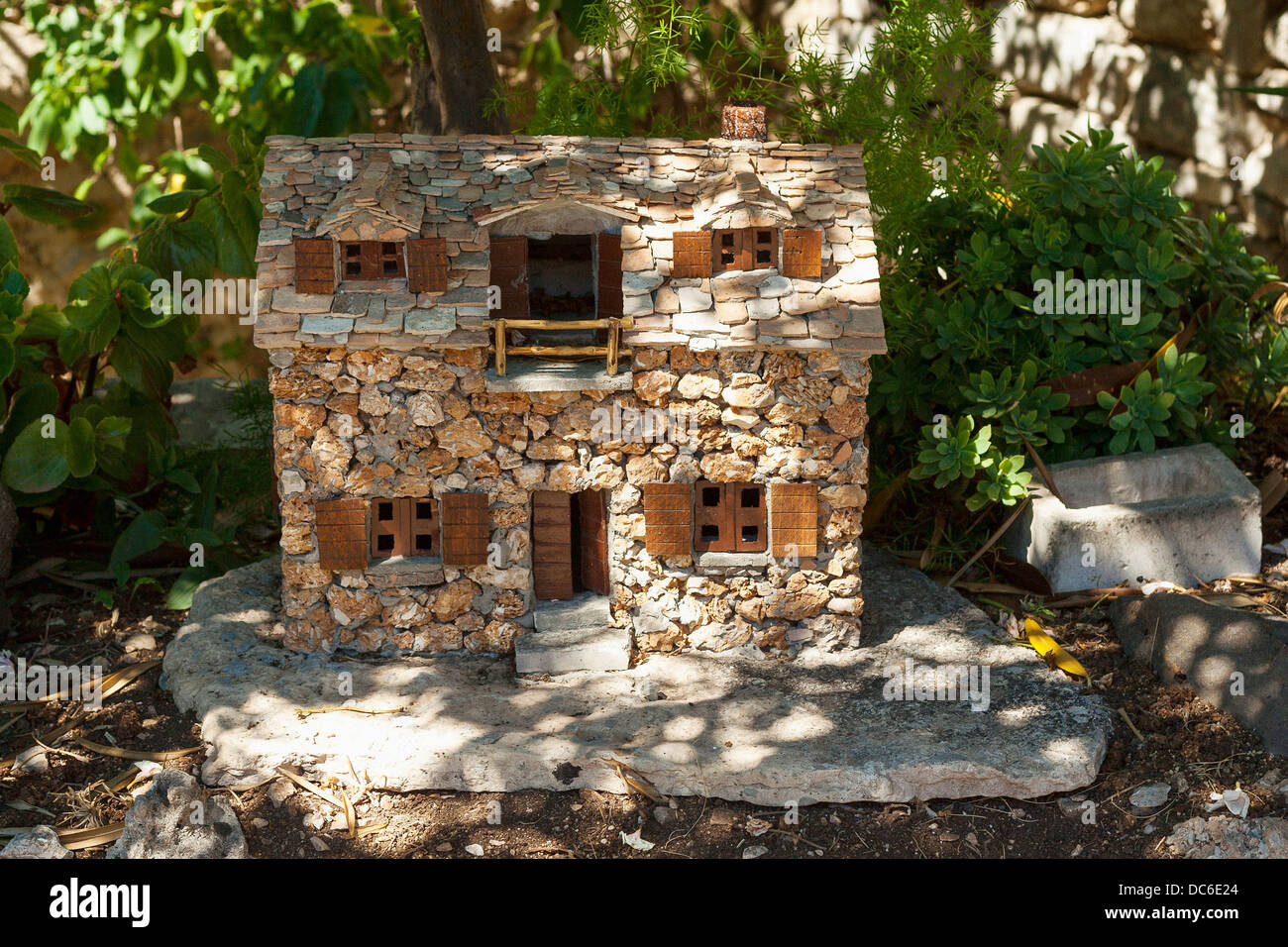Miniature stone house created by local artist in Dol village on Brač ...
