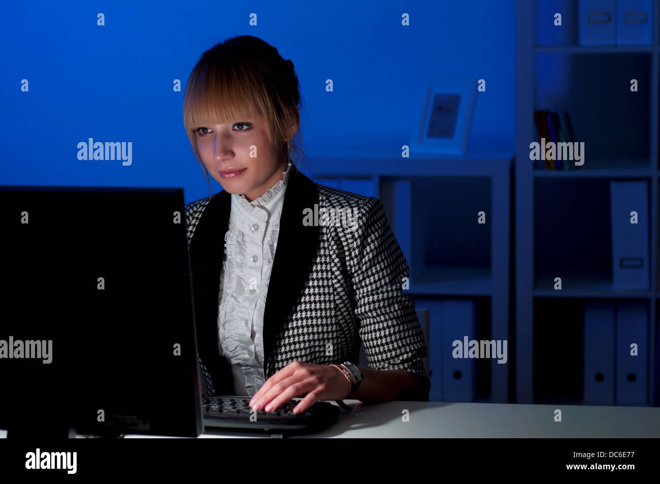 office work at night Stock Photo - Alamy