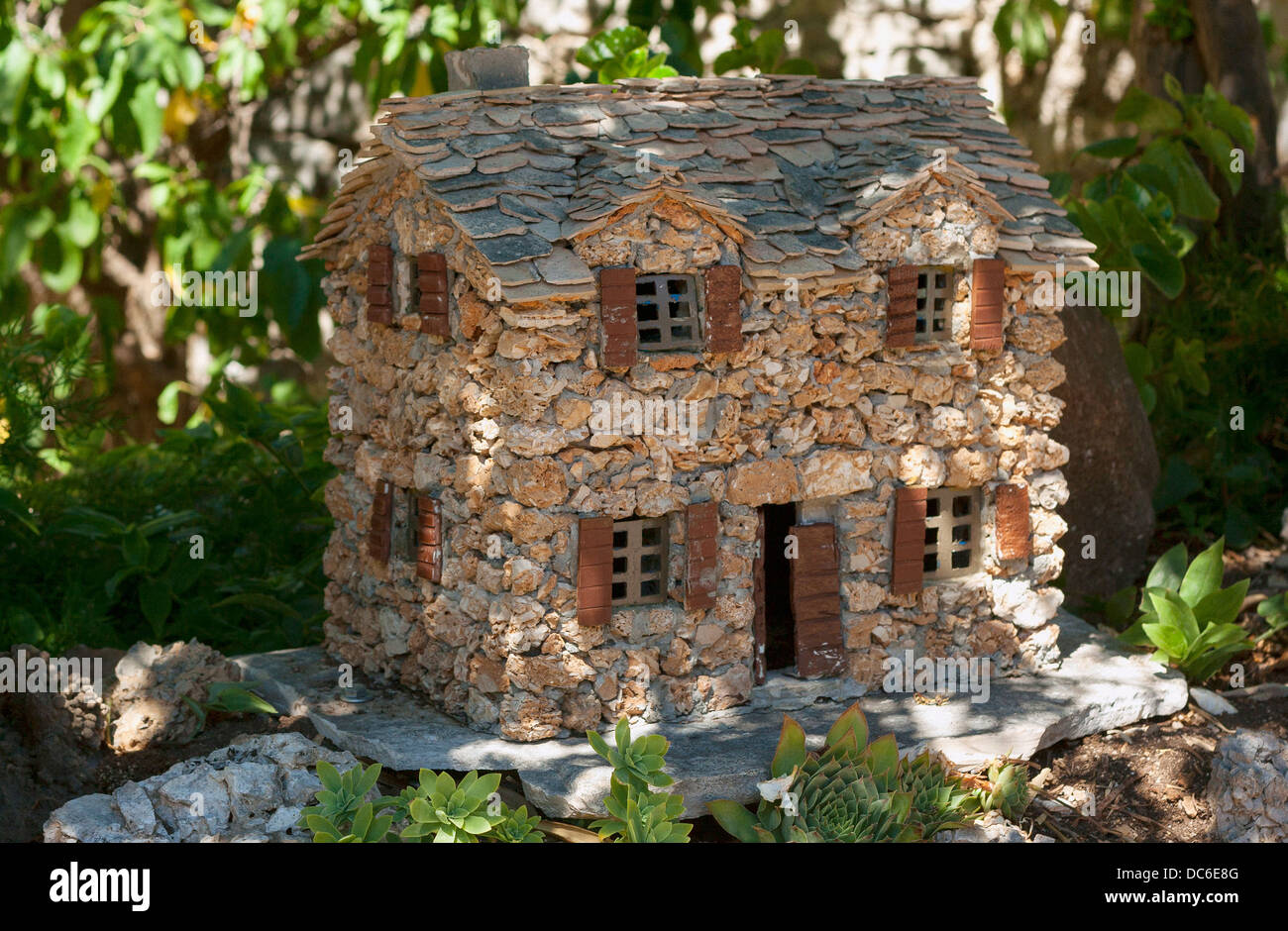 Miniature stone house created by local artist in Dol village on Brač ...