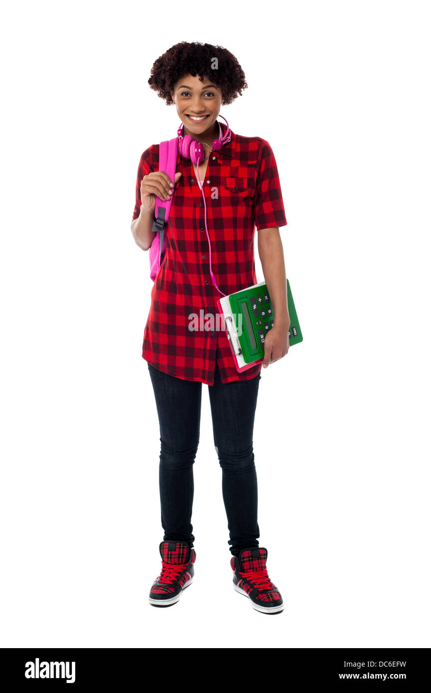 Profile shot of a beautiful young college student Stock Photo - Alamy