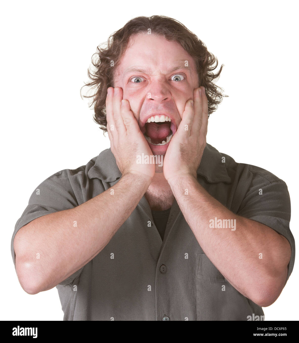 European Male Screaming Stock Photo - Alamy