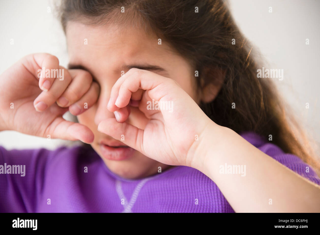 Covering face crying female hi-res stock photography and images - Alamy