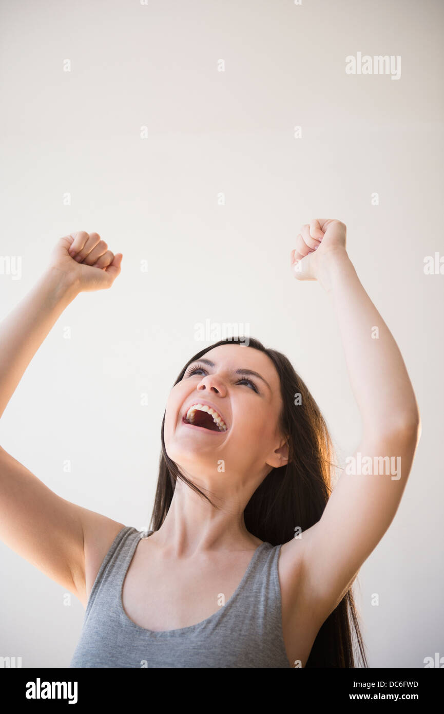 Woman victorious hi-res stock photography and images - Alamy