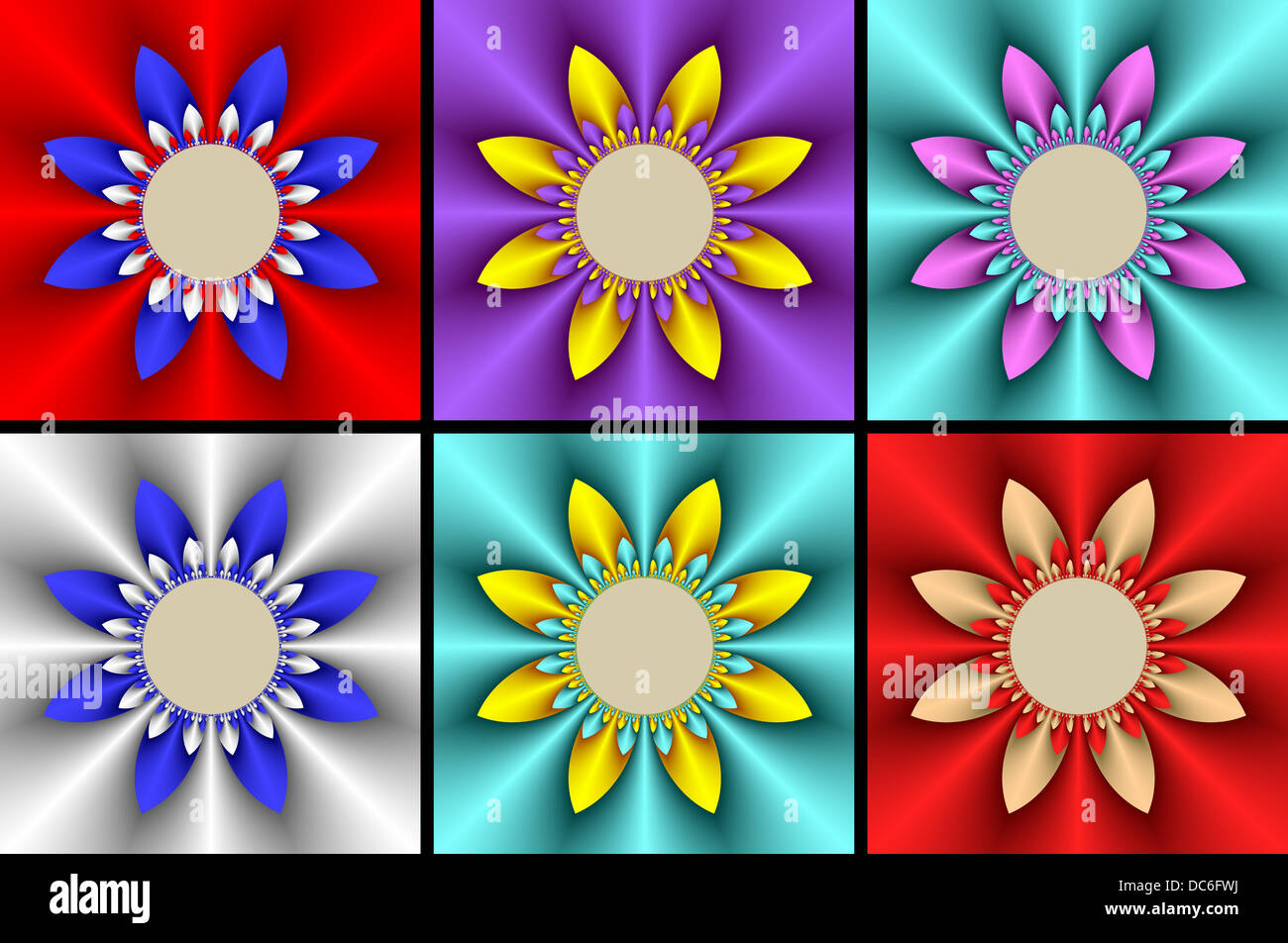 six of flowers Stock Photo - Alamy