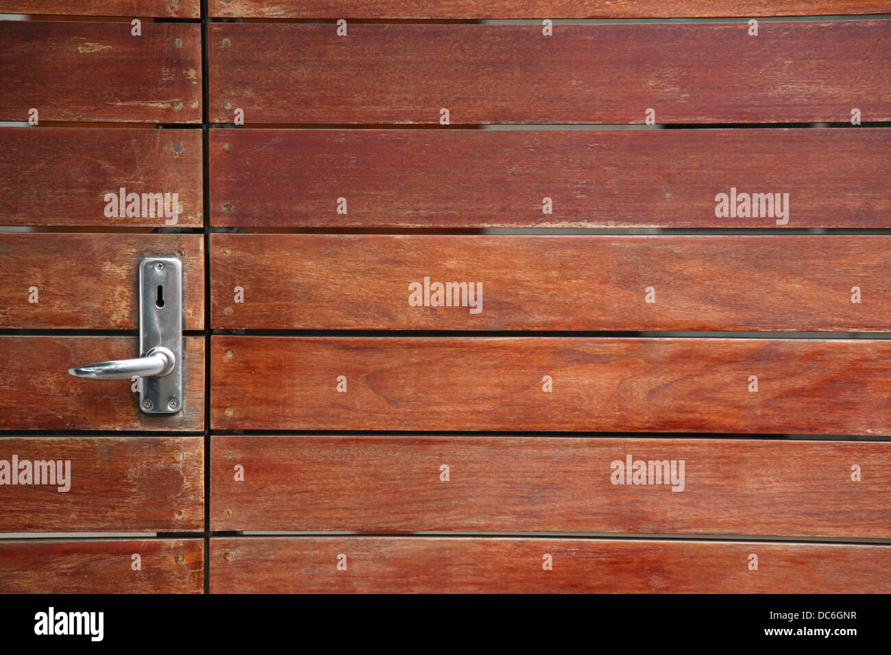 Wood Door and Lock Stock Photo - Alamy
