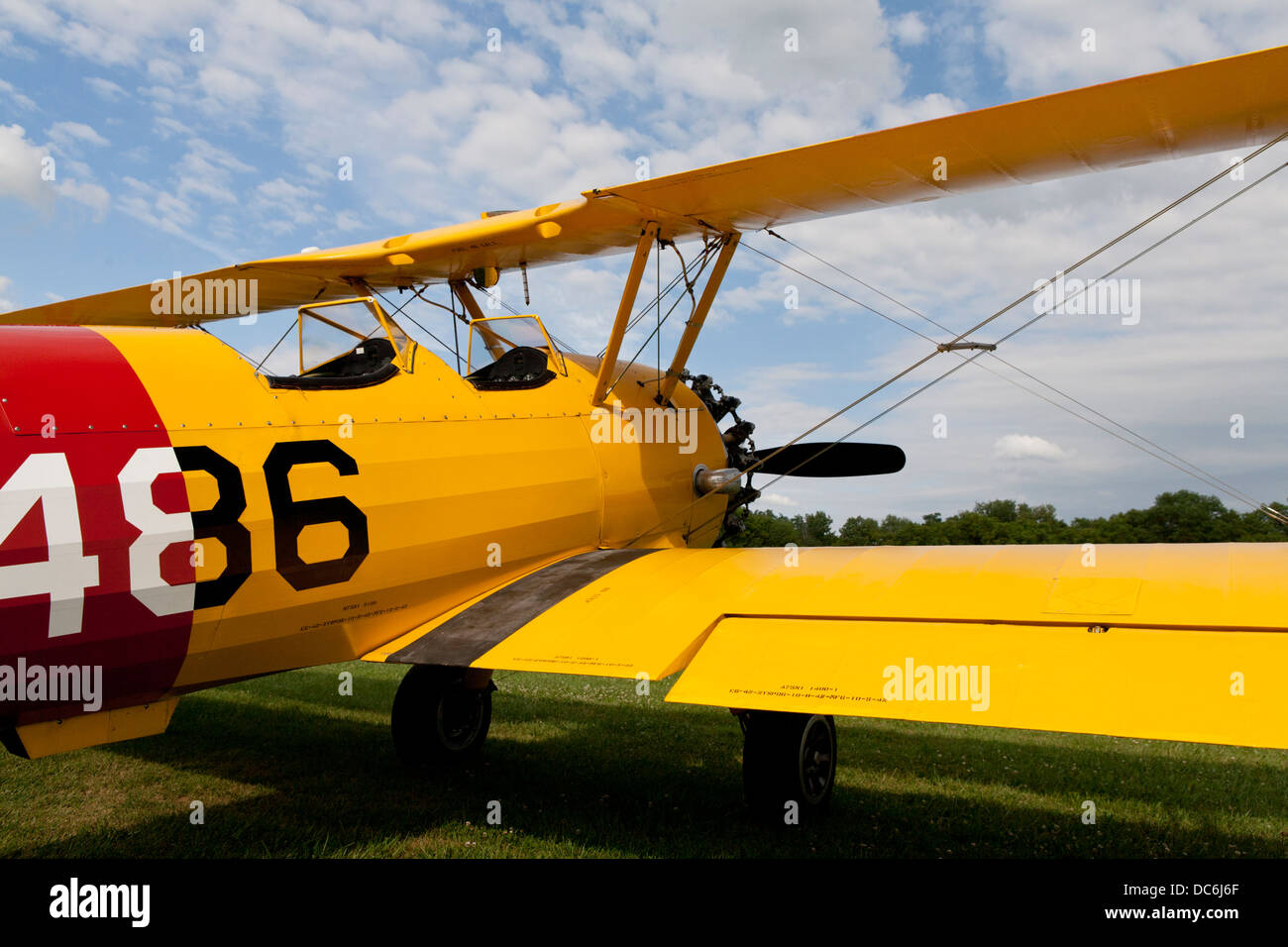Boeing N2S Stearman (PT-17) cockpit and instrument panel Stock Photo ...