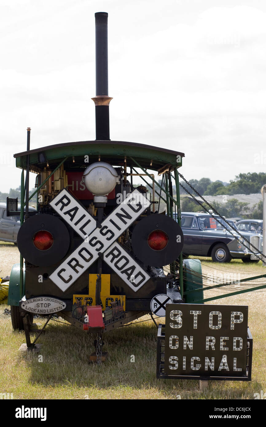 Traction Steam Engine Traction Steam Engine with Rail road crossing ...
