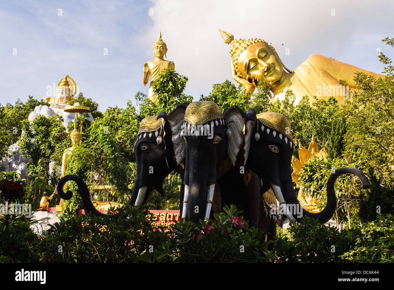 Erawan statue ,Big Reclining Buddha And Standing buddha in Wat ...