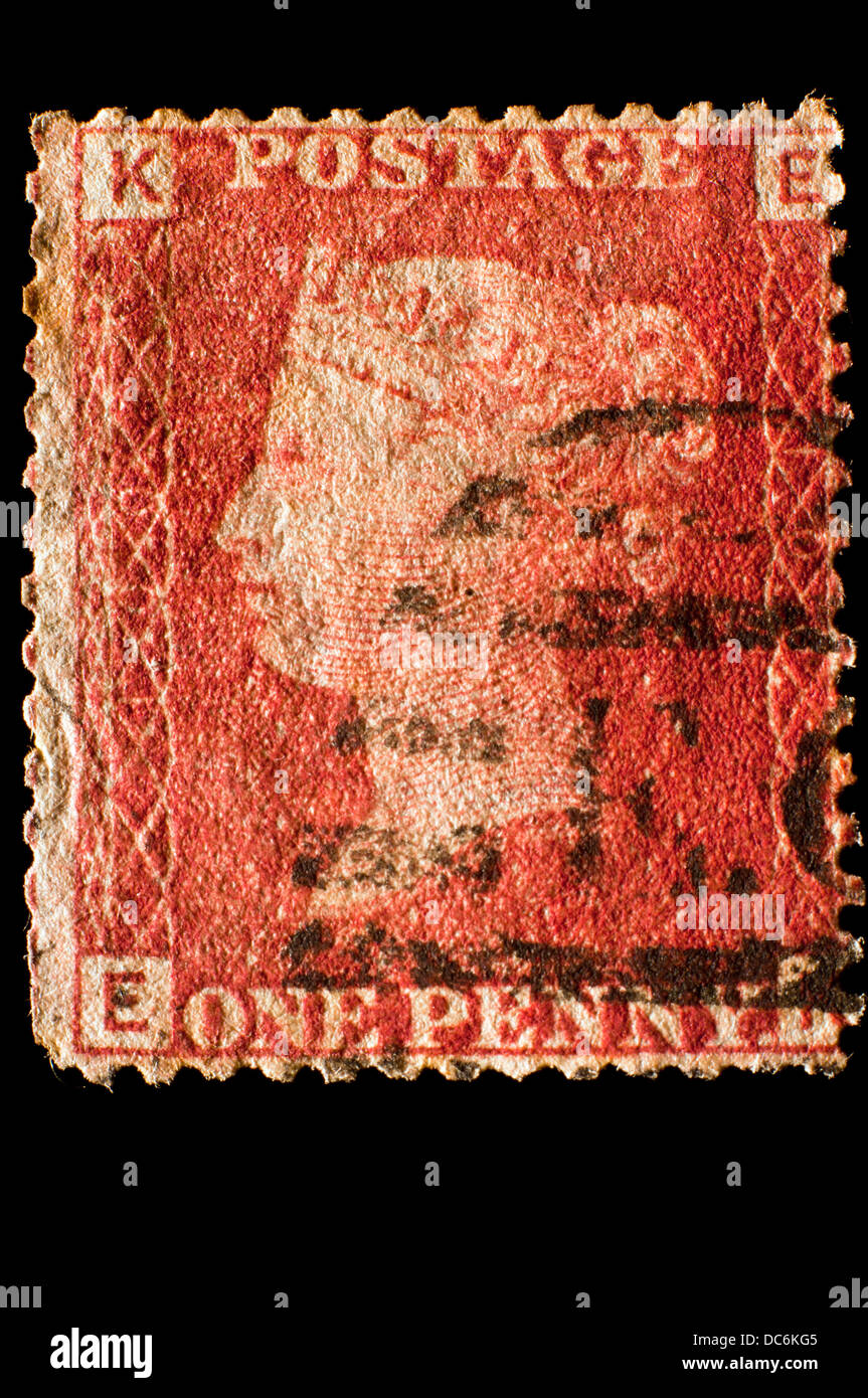 British penny red postage stamp Stock Photo - Alamy