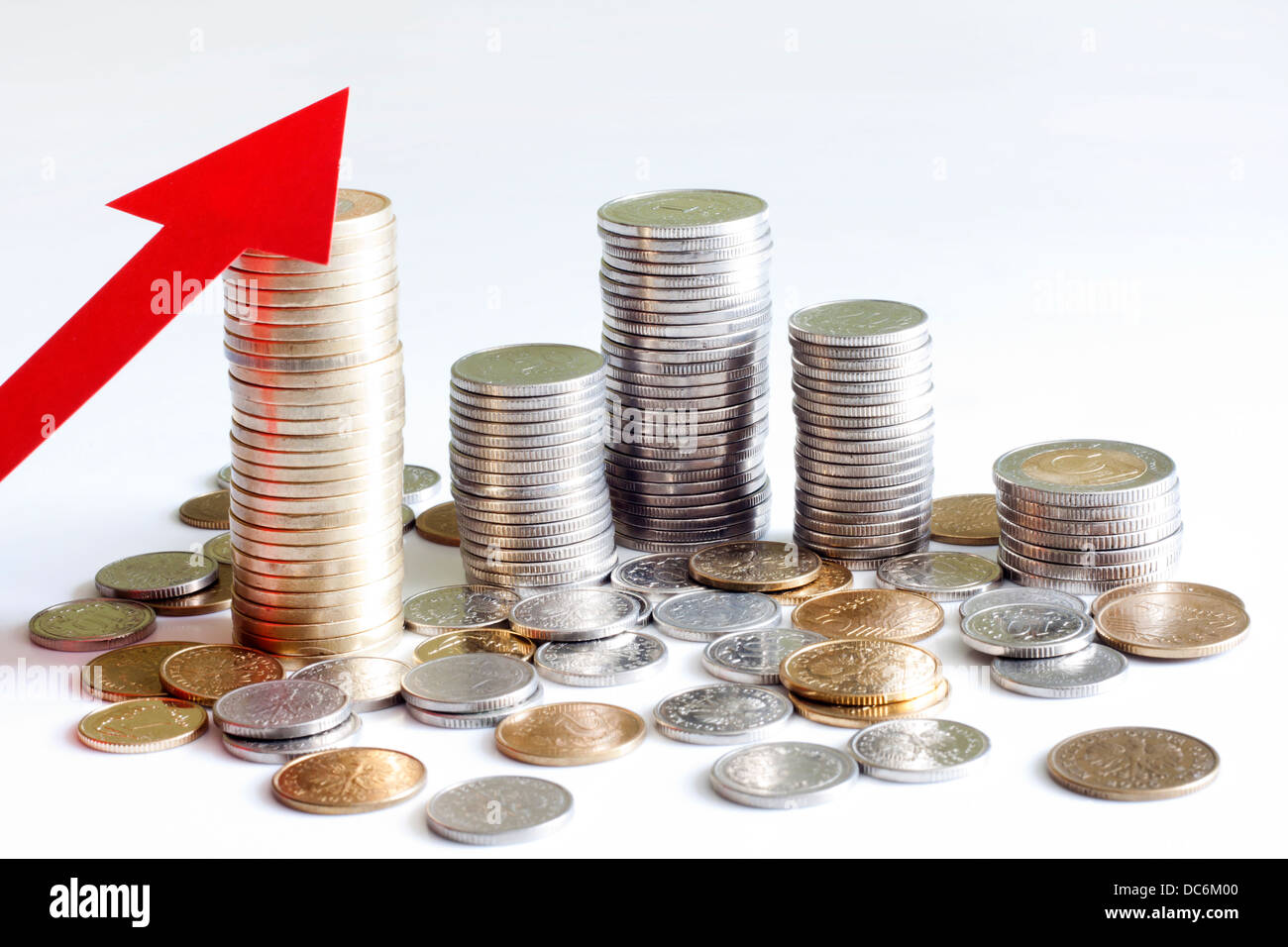 Stack of polish money increase finance abstract sign concept Stock ...