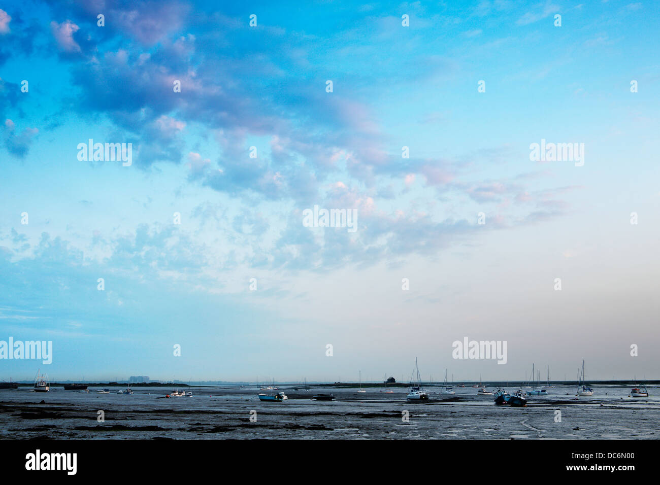 East Mersea island sea side town in Essex in sunset Stock Photo - Alamy