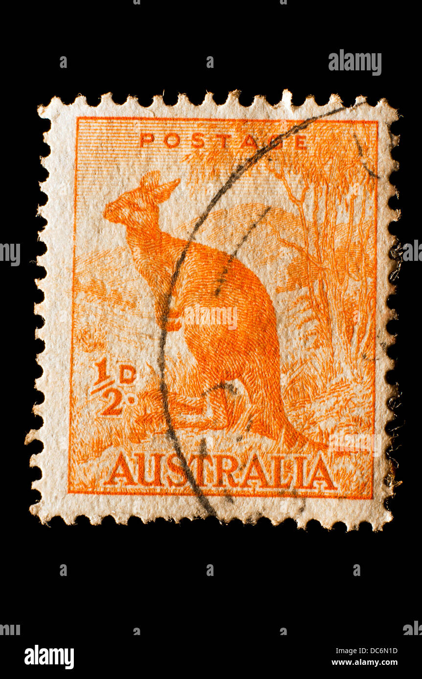 orange kangaroo Australia postage stamp Stock Photo - Alamy