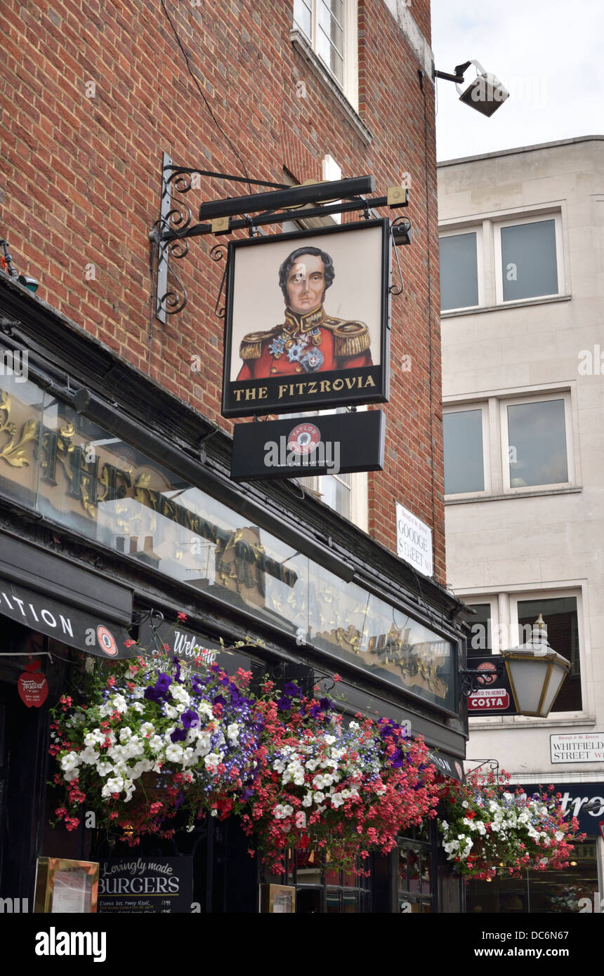 The Fitzrovia pub in Goodge Street, Fitzrovia, London, UK Stock Photo ...
