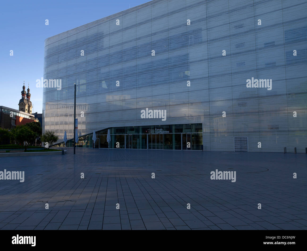 Glass facade of the cultural building forum confluentes hi-res stock ...