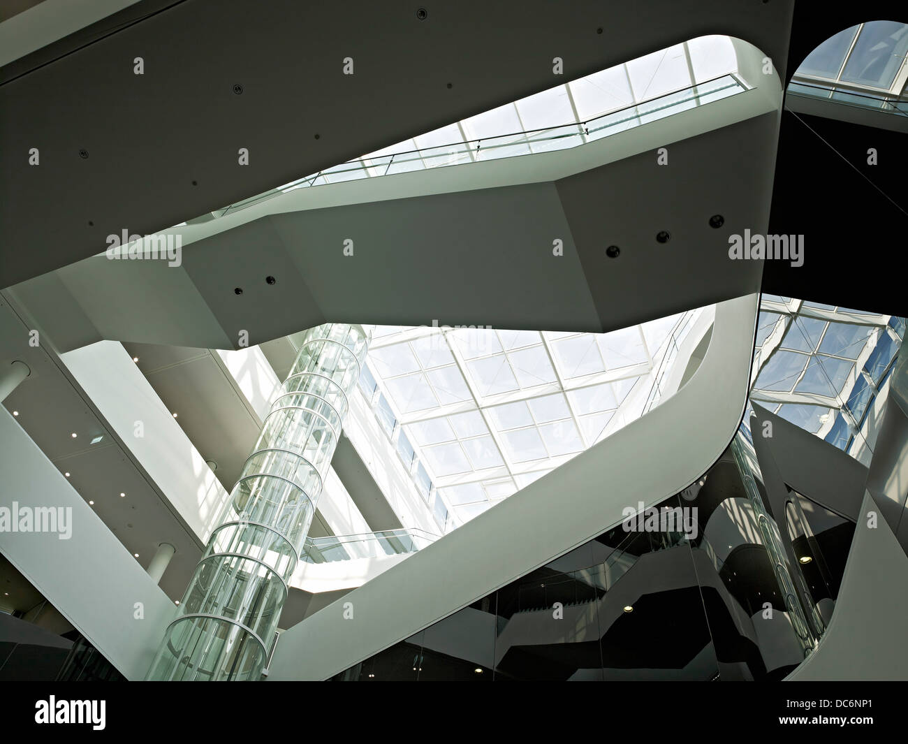 Glass facade of the cultural building forum confluentes hi-res stock ...