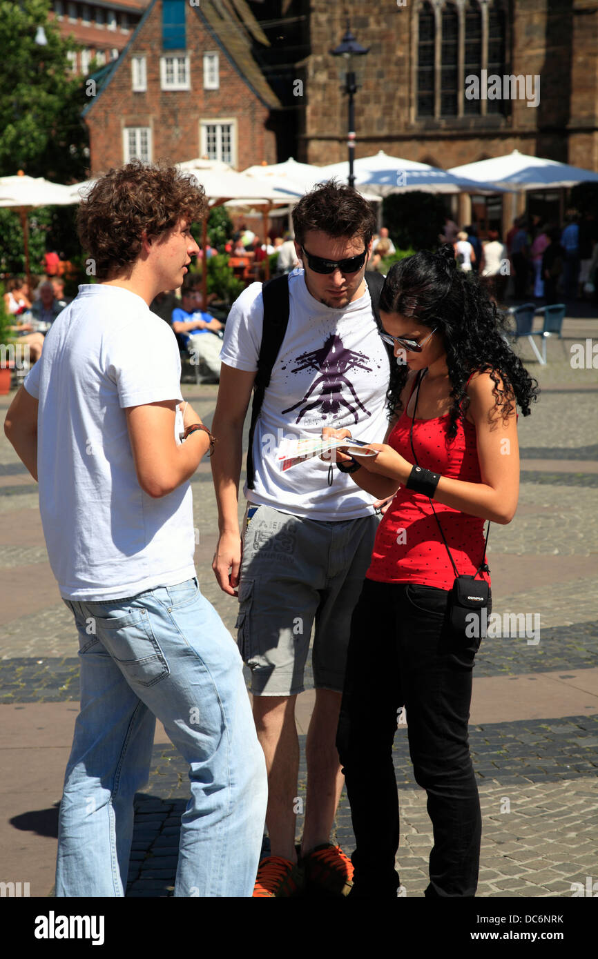 Young People at Market Square, Bremen, Germany Stock Photo - Alamy