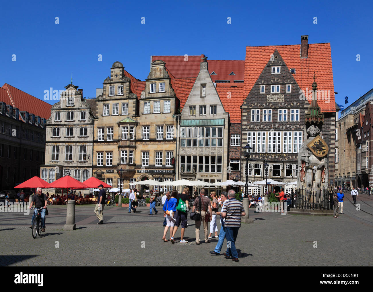 Houses at Market Square, Hanseatic Town of Bremen, Germany Stock Photo ...