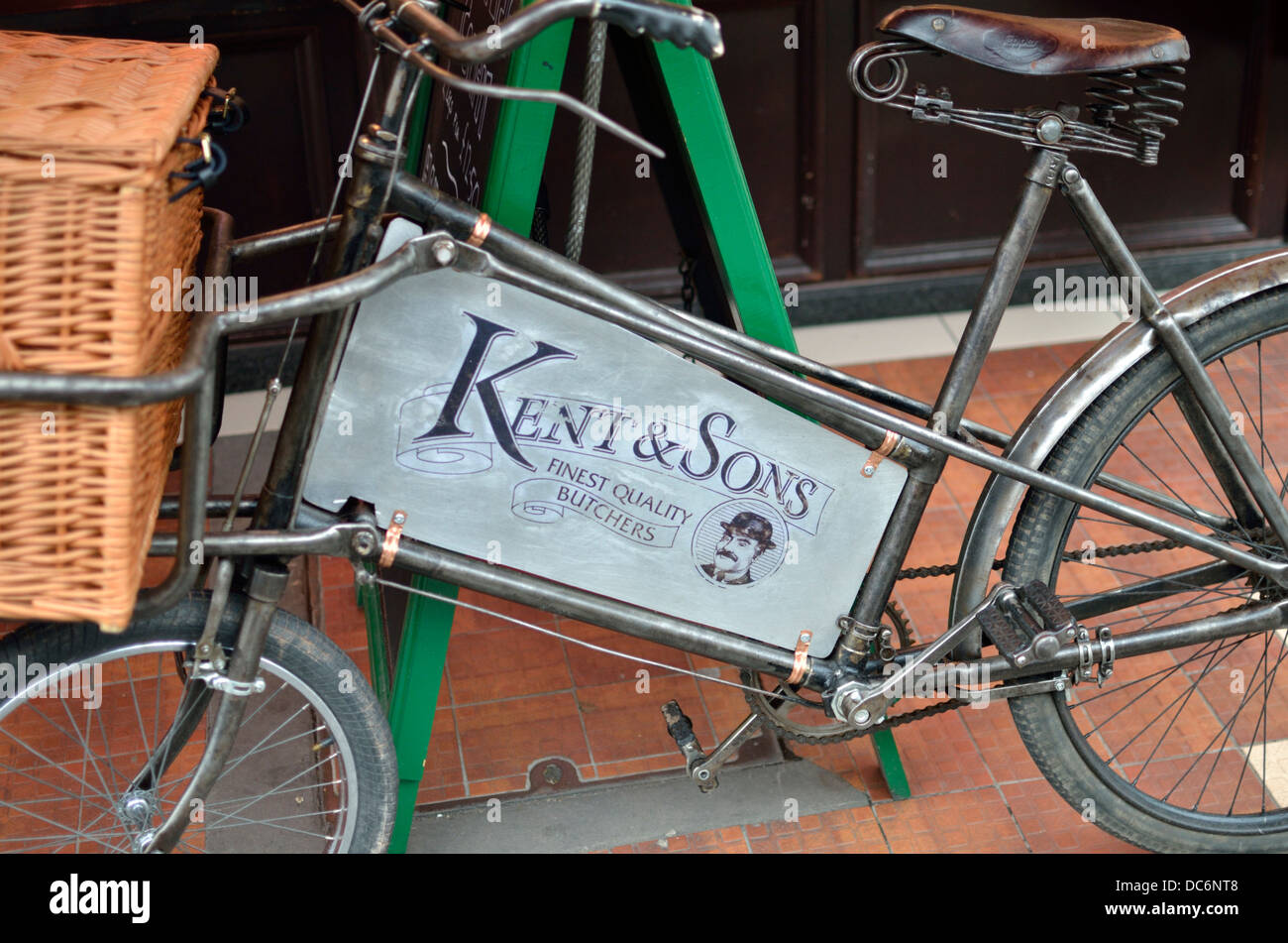 Kent and Sons traditional butcher's bicycle outside a shop in St. John ...