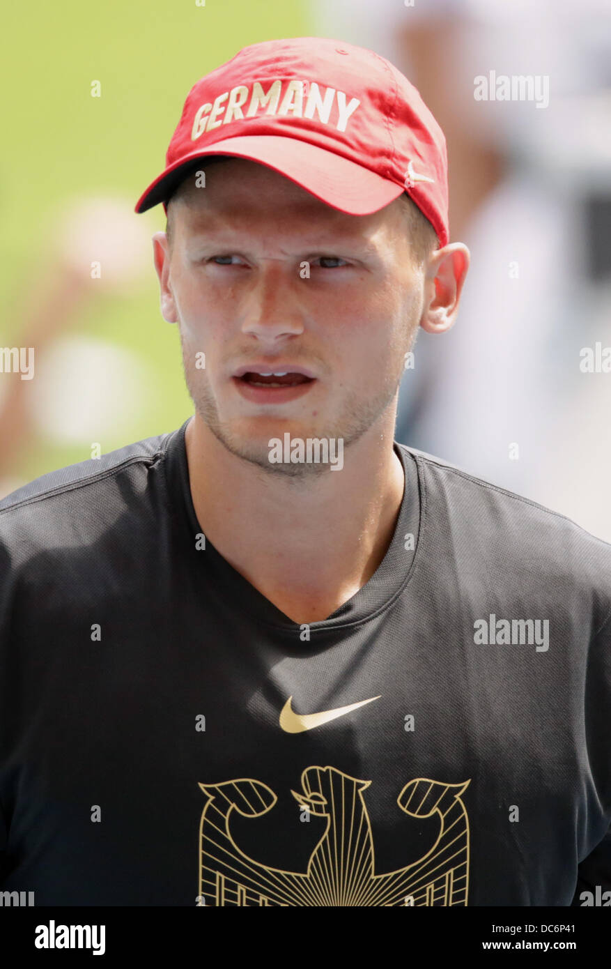 Moscow, Russia. 10th Aug, 2013. Pascal Behrenbruch of Germany looks on ...
