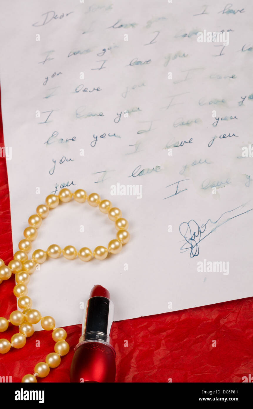 A love letter blurred by many tears shed Stock Photo - Alamy