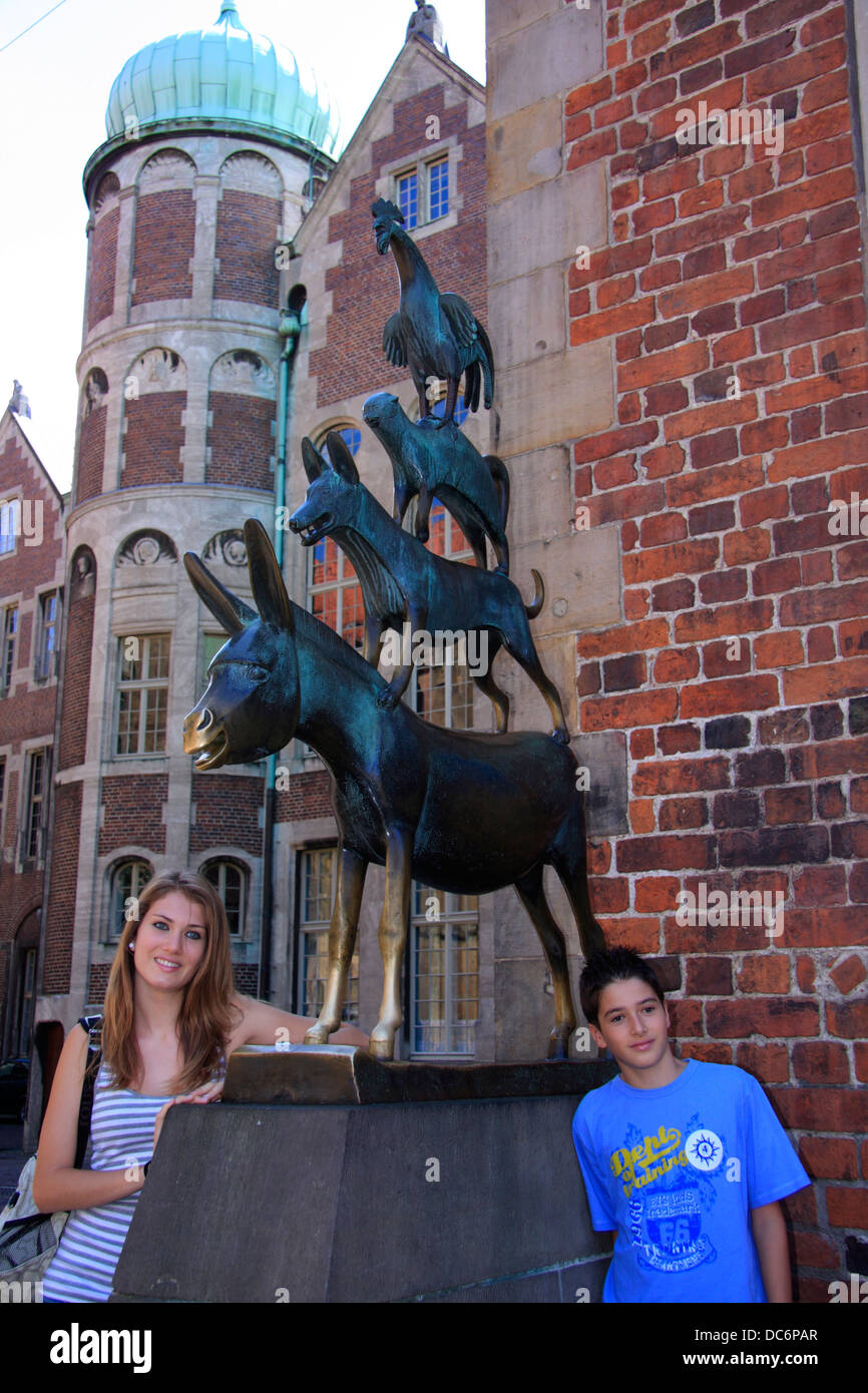 Famous 4 Bremen Town Musicians, Hanseatic Town of Bremen, Germany Stock ...