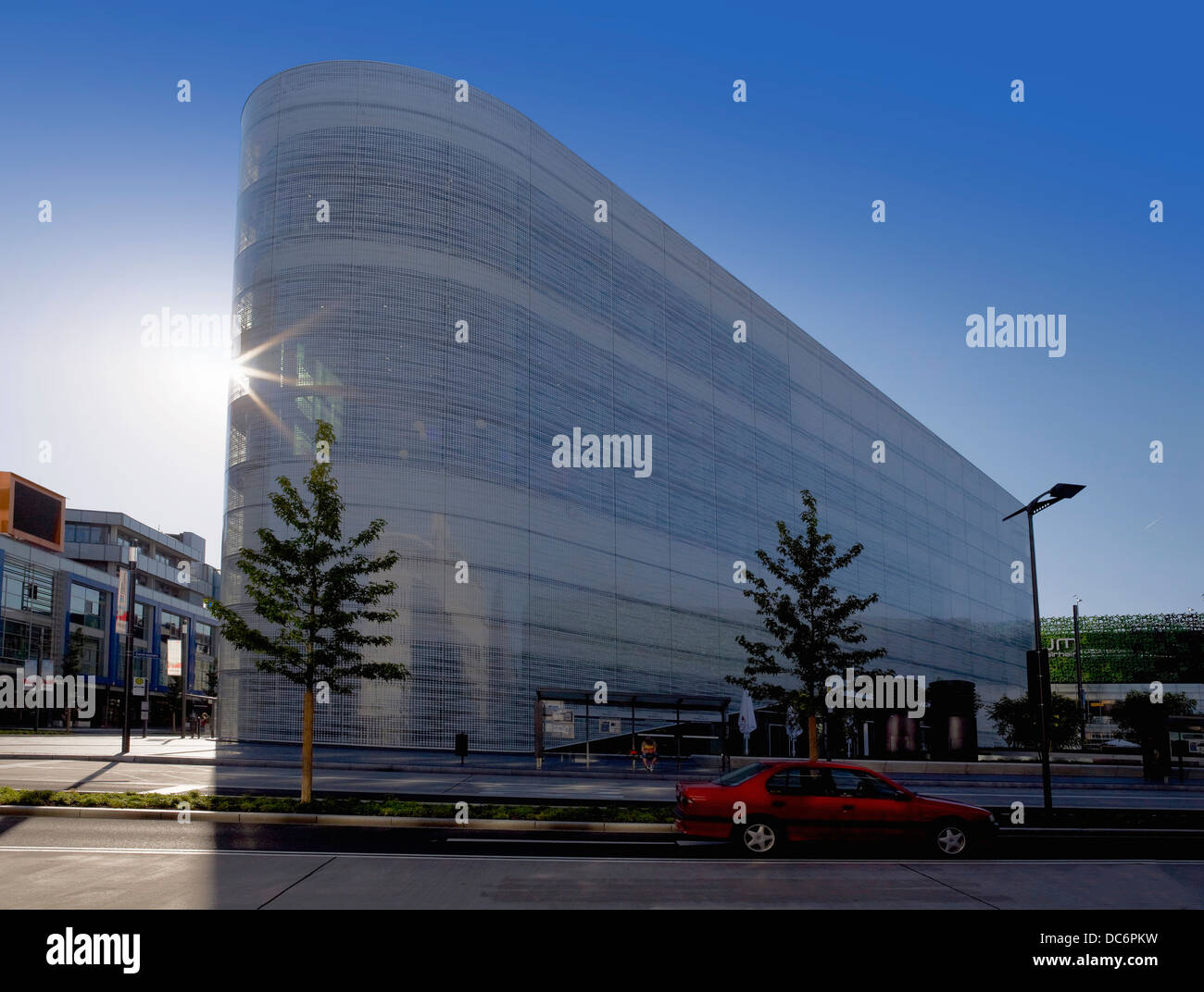 Glass facade of the cultural building forum confluentes hi-res stock ...