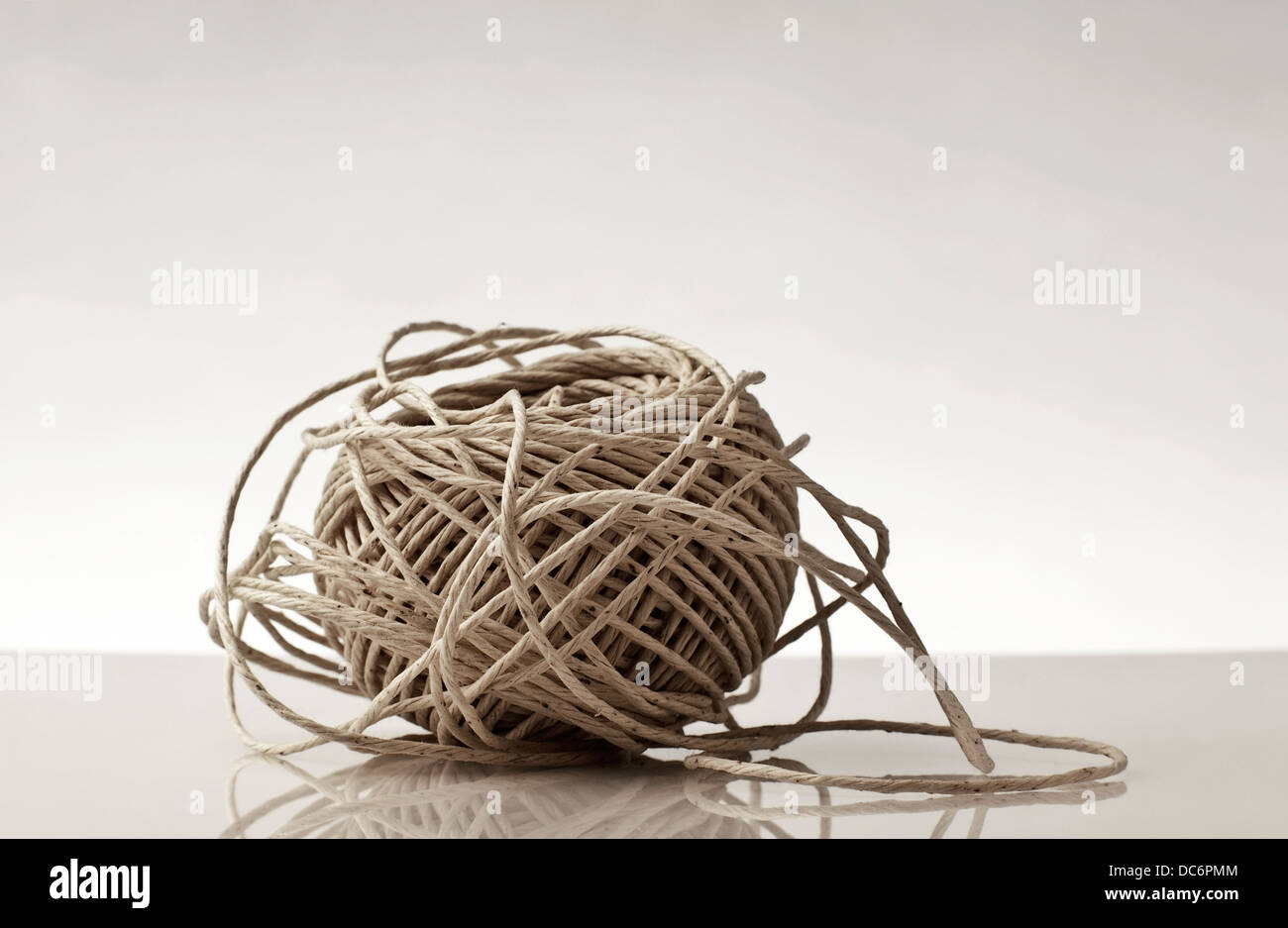 Ball of string shot in the studio on a white background Stock Photo - Alamy