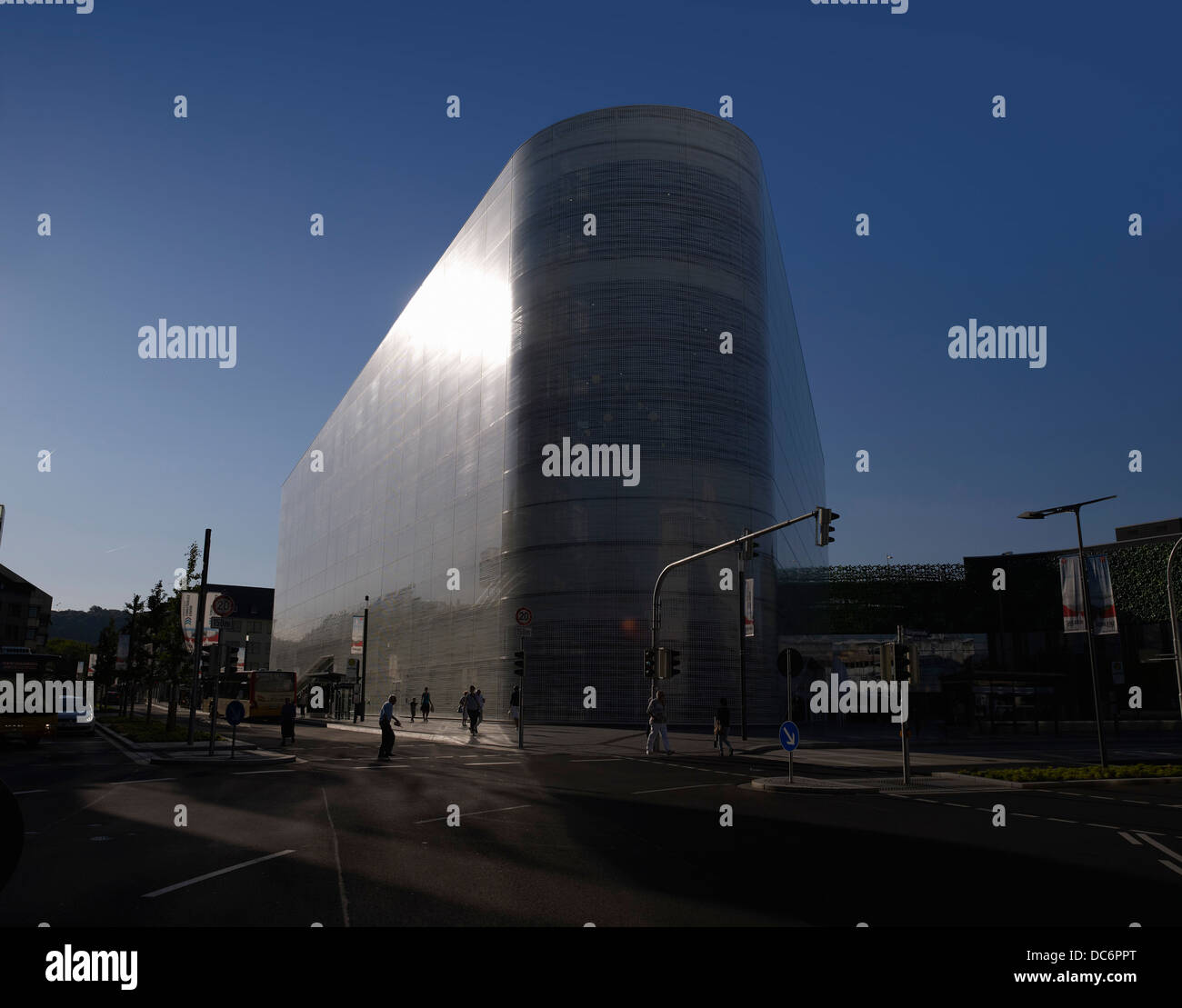 Glass facade of the cultural building forum confluentes hi-res stock ...