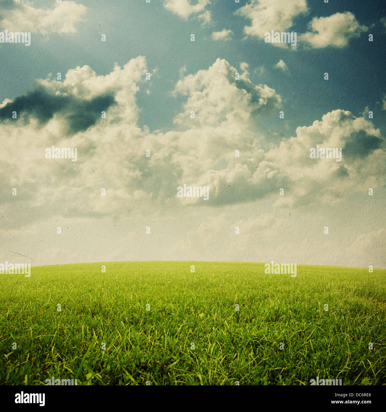 green field and blue sky, nature background Stock Photo - Alamy