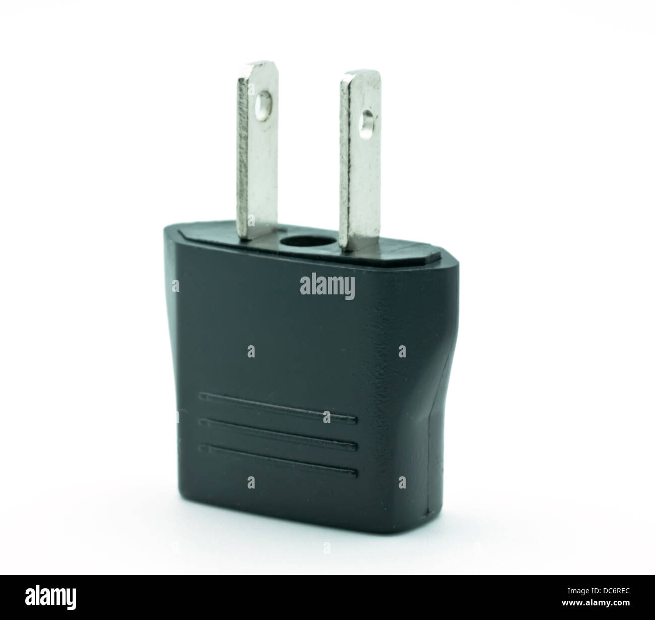 Adapter plug with two plug on white background Stock Photo - Alamy