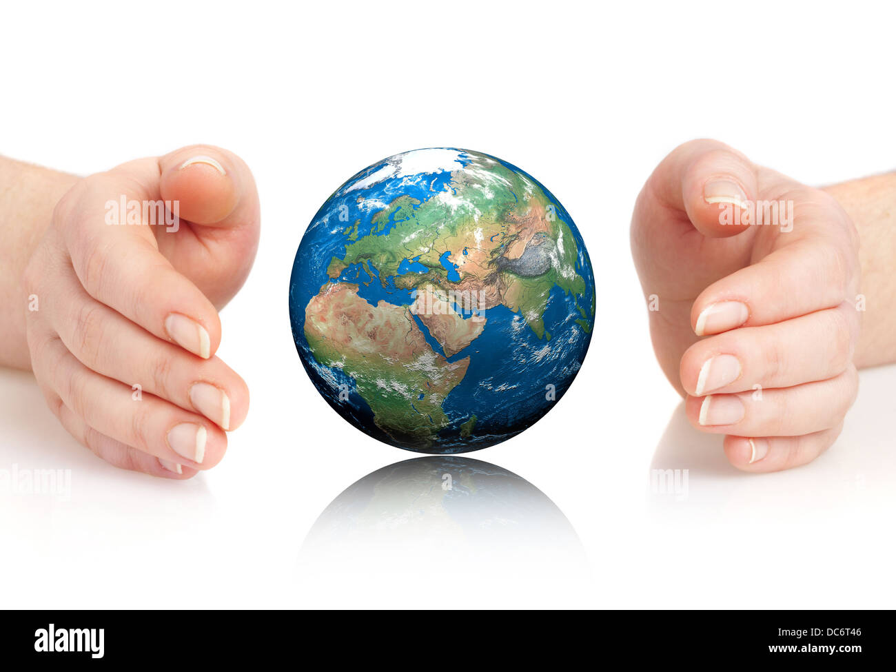 Human hand holding a globe Stock Photo - Alamy