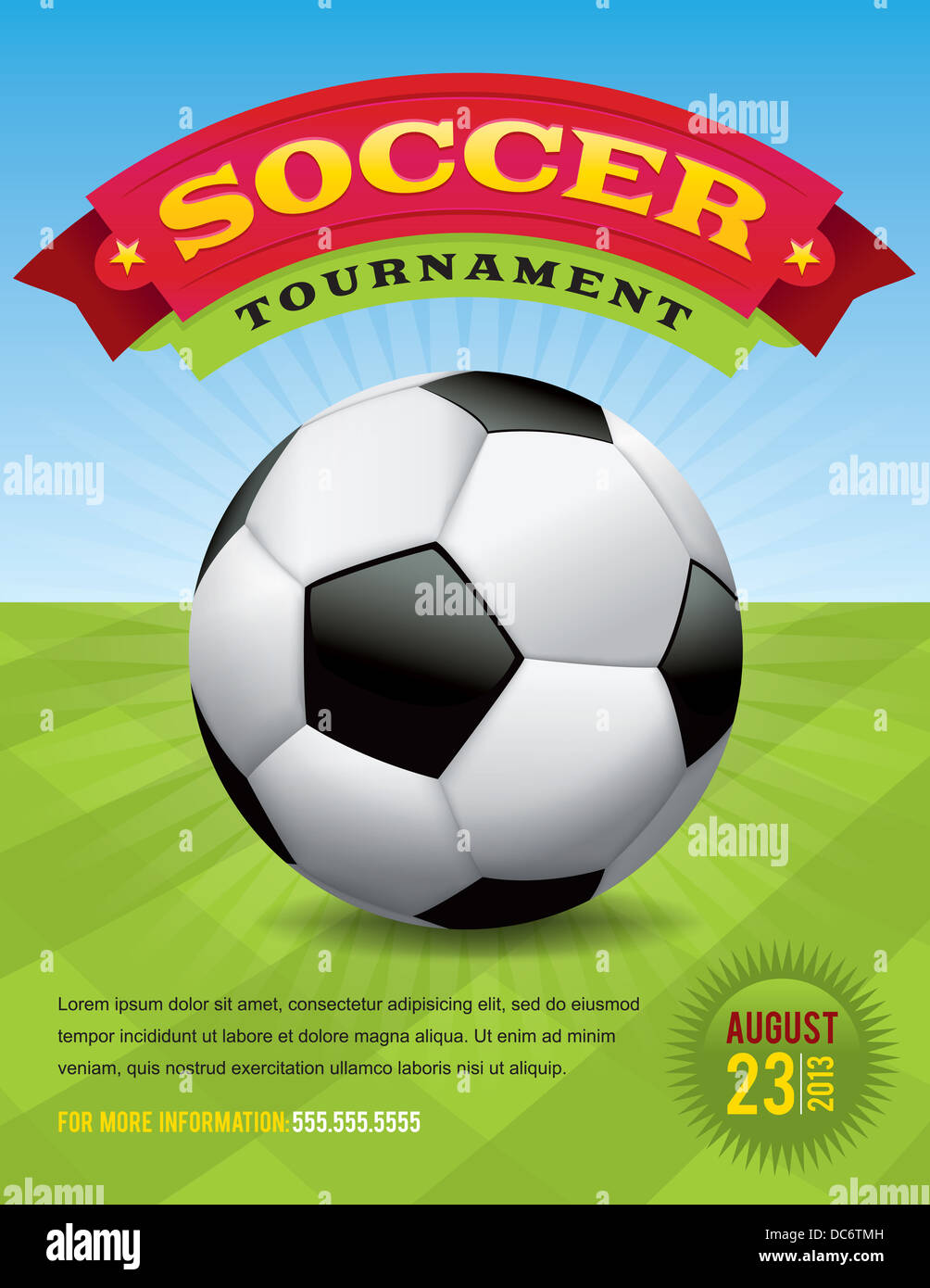 A nice design for a soccer tournament, event, tryouts, and more Stock ...