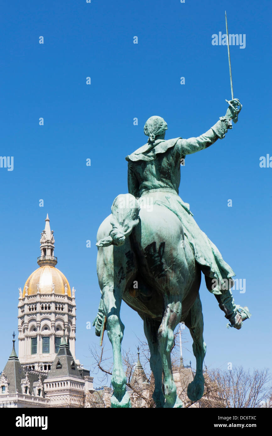 USA, Connecticut, Hartford, Capitol building statue Stock Photo - Alamy