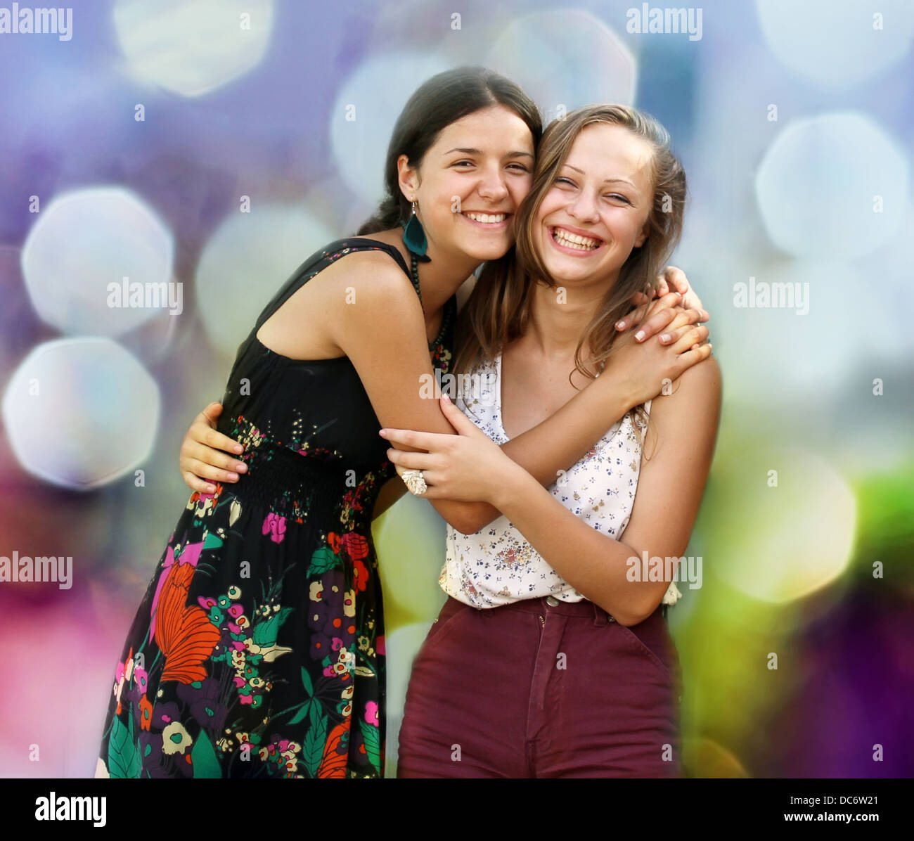 Students girls having fun Stock Photo - Alamy