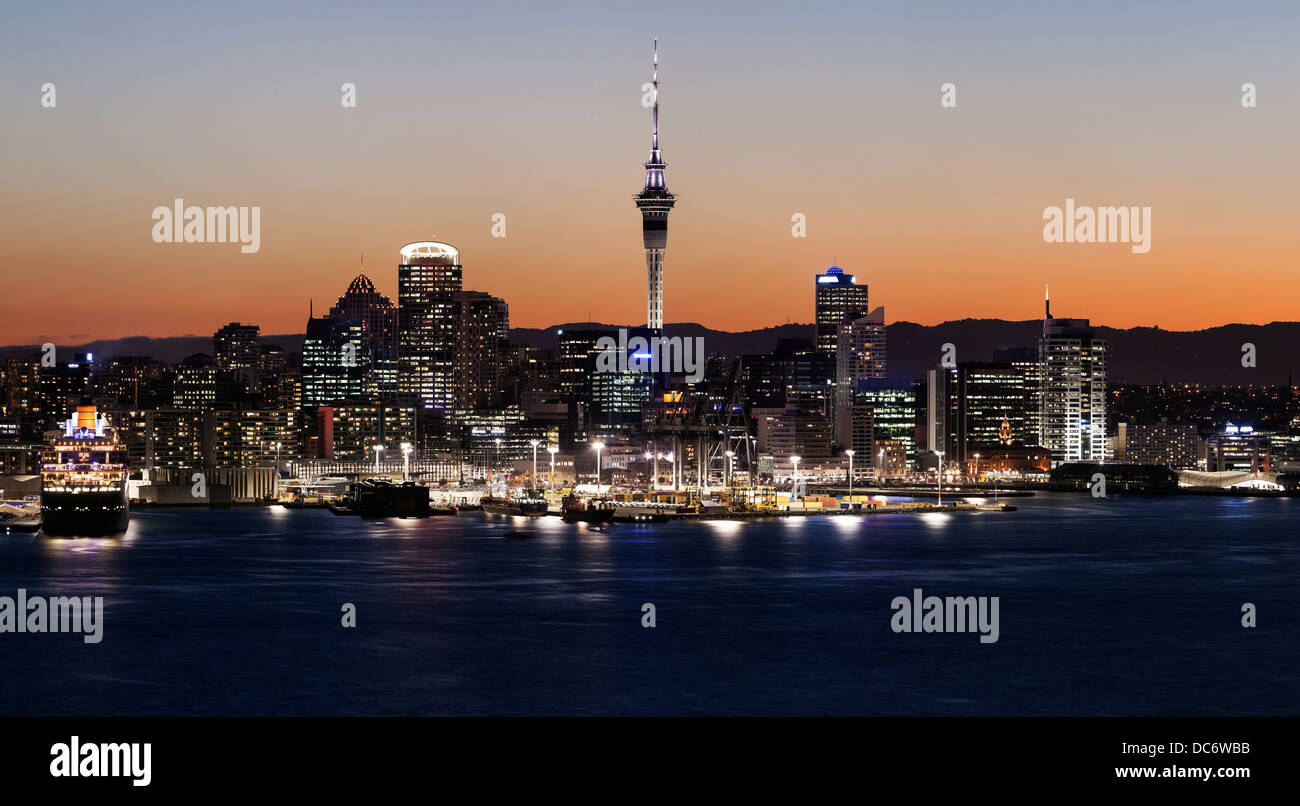 New Zealand, Auckland, View of city and harbor Stock Photo - Alamy