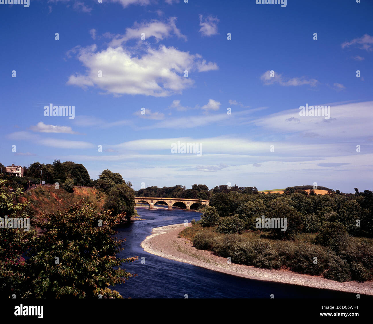 Coldstream Bridge and The River Tweed Coldstream Berwickshire Scottish ...