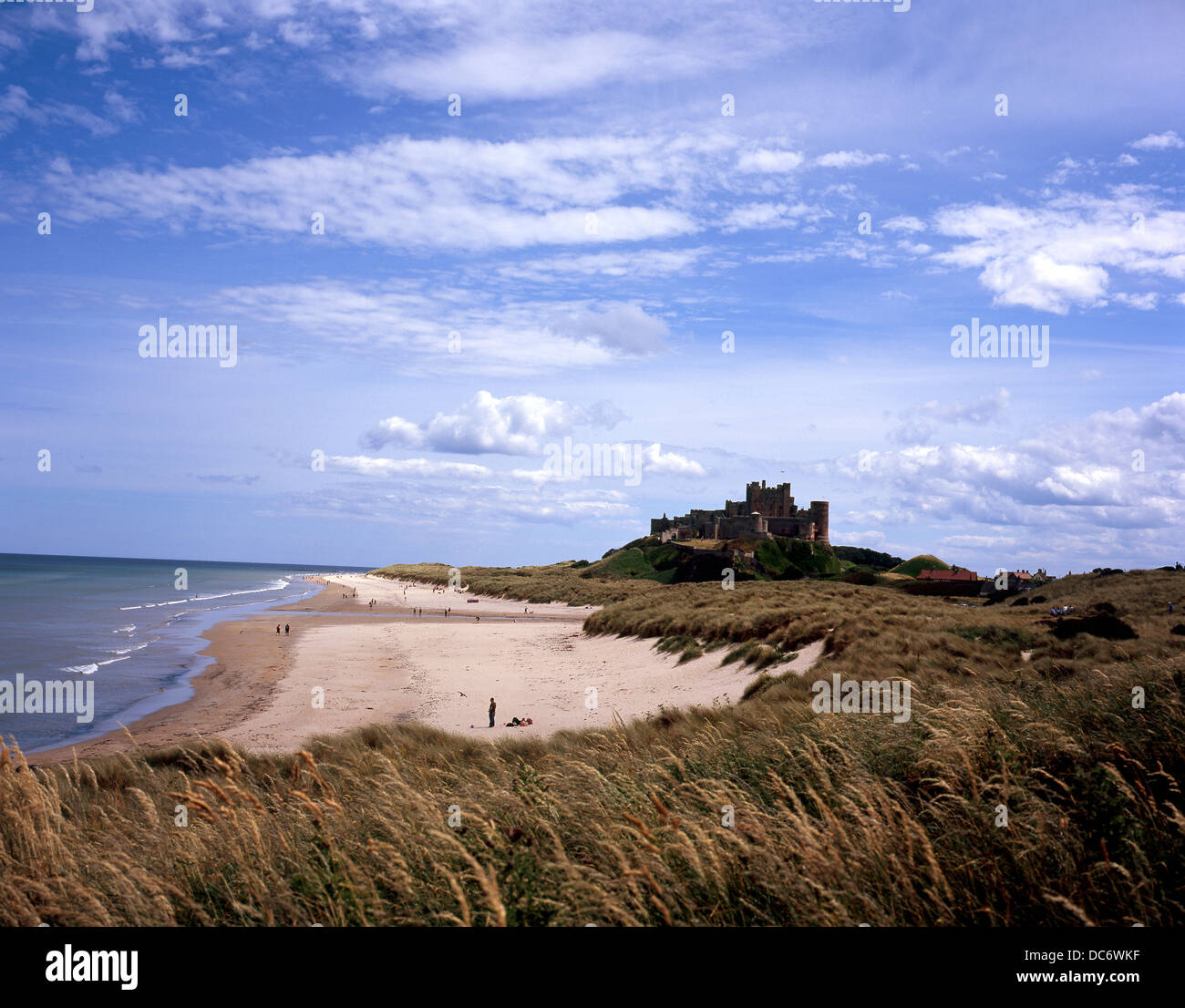 Bamburgh Castle and beach Bamburgh Northumberland England Stock Photo ...