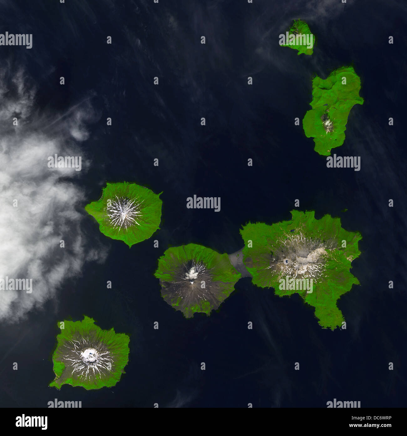 Islands of the Four Mountains off the southwest coast of Alaska ...