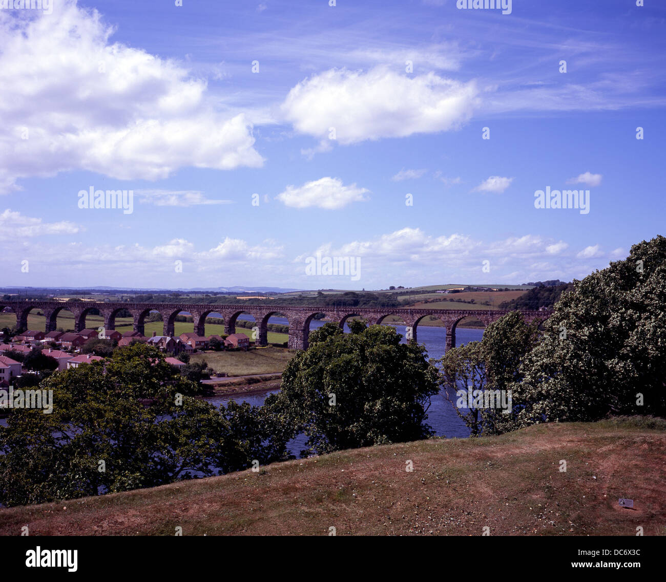 The Royal Border Rail Bridge Berwick upon Tweed England Stock Photo - Alamy