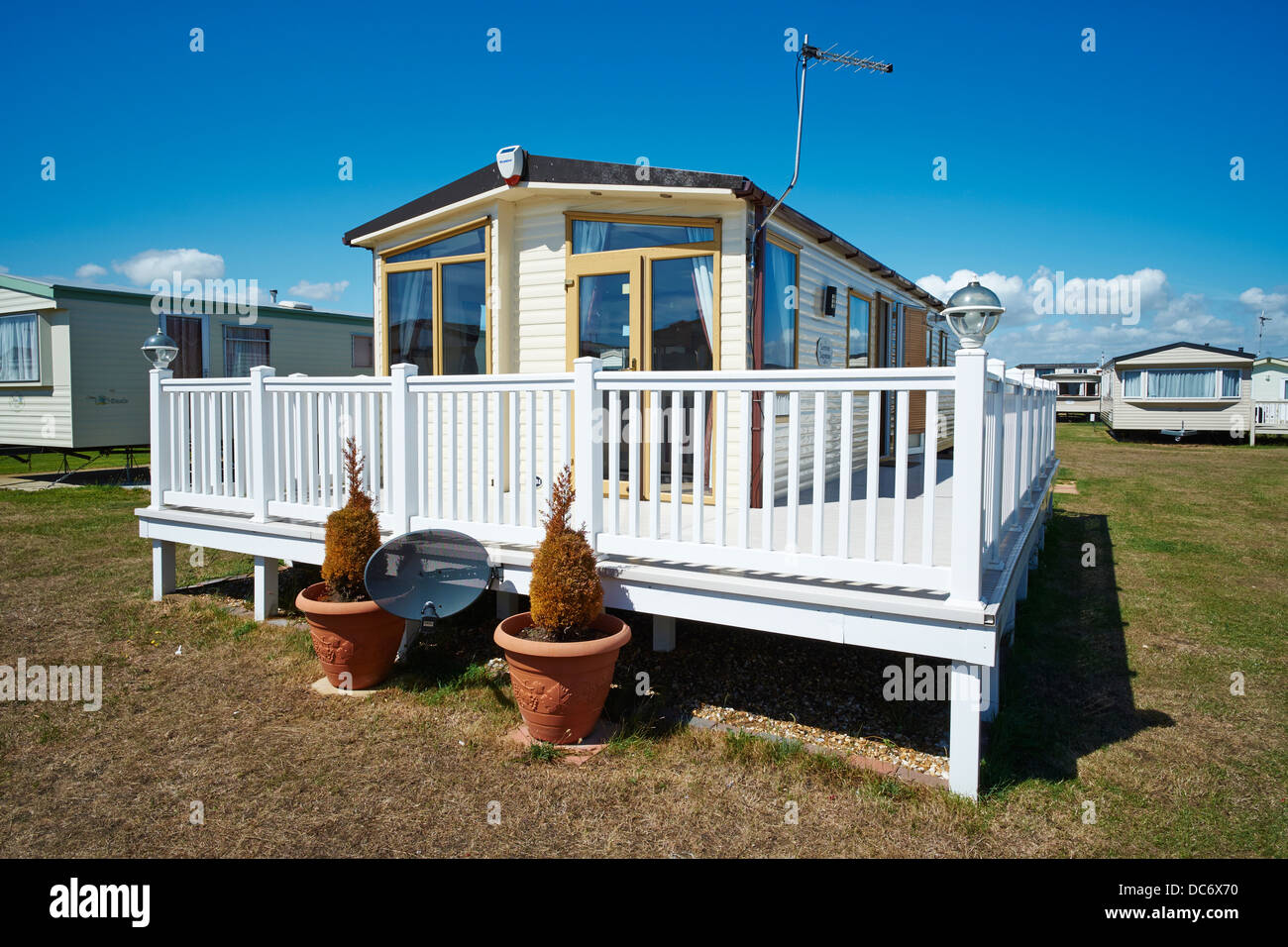 Static Holiday Caravan Romney Sands New Romney Kent UK Stock Photo - Alamy