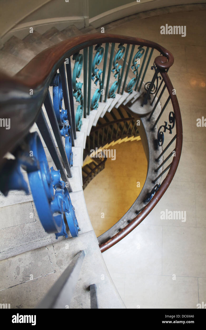 Rotunda Nelson Stair and Stamp Staircase at Somerset House looking down ...