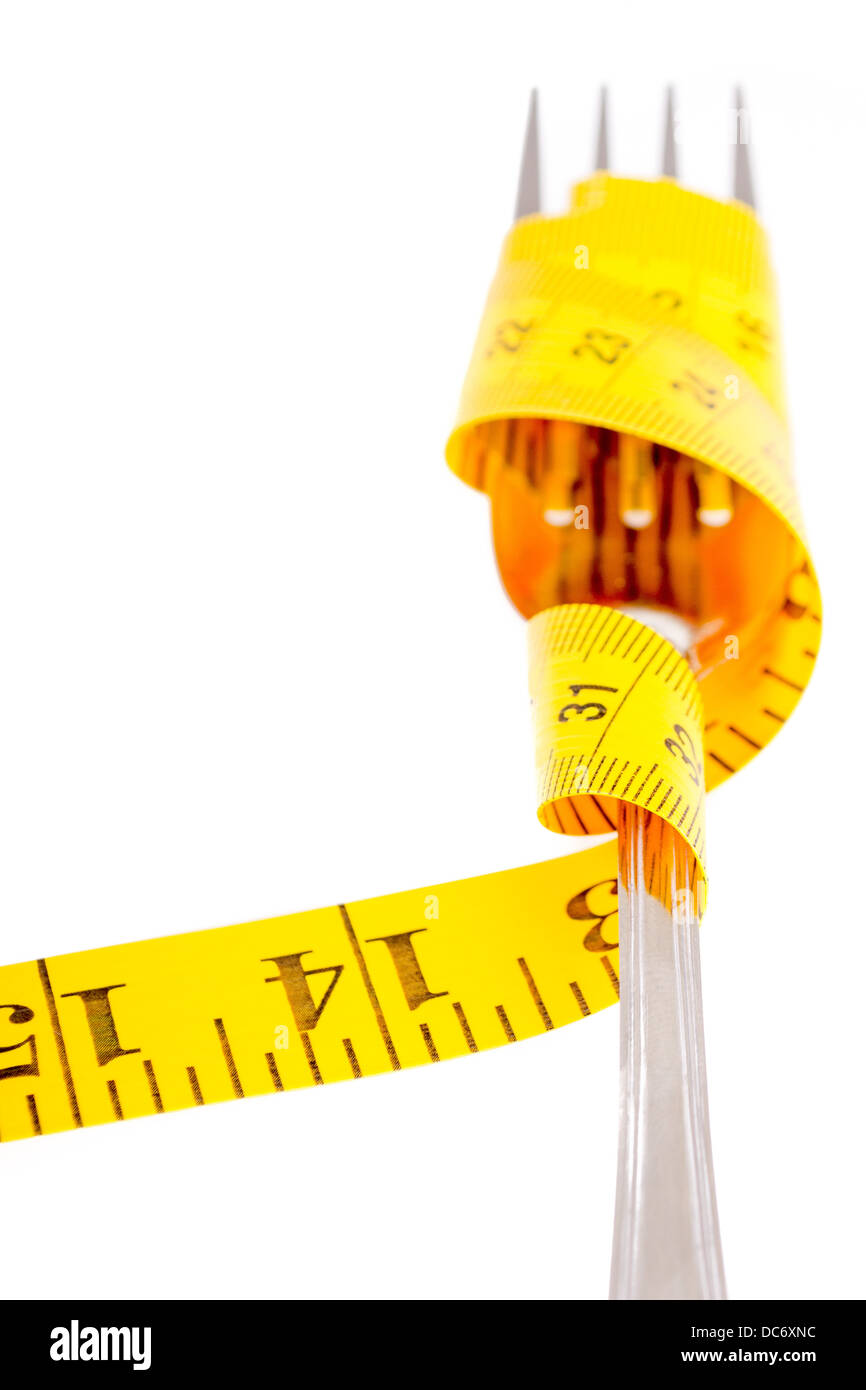 Yellow tape measure fork hi-res stock photography and images - Alamy