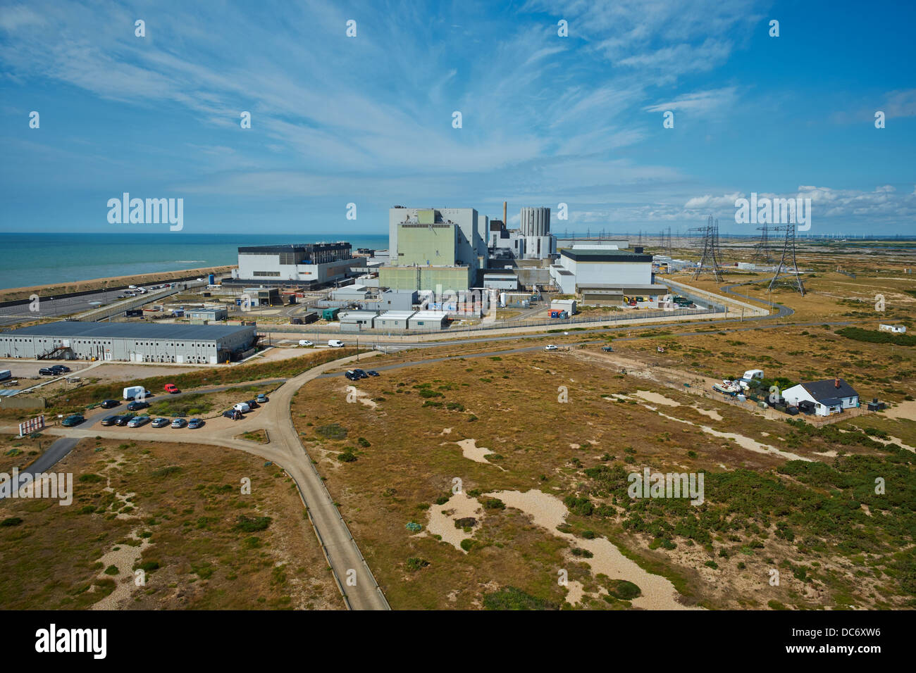 View of the Nuclear Power Station from the top of the Dungeness ...