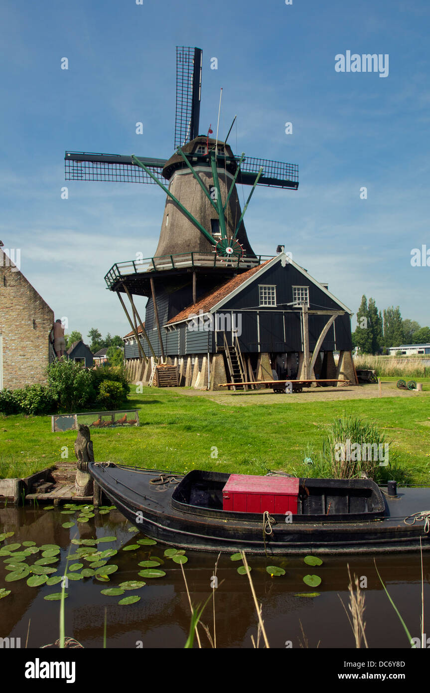 The Rat windmill at IJlst Friesland Holland Stock Photo - Alamy