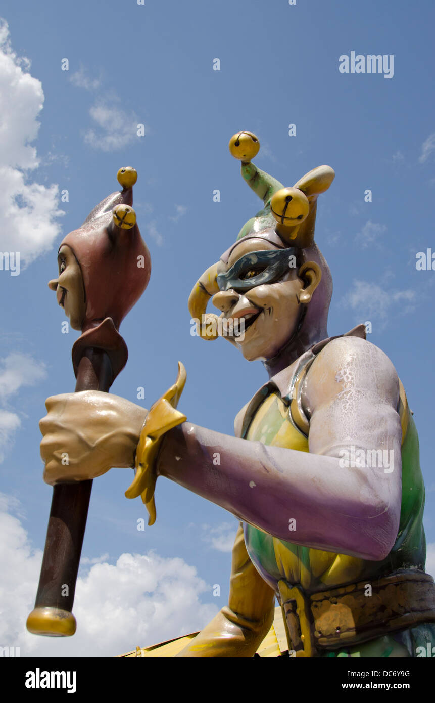 Louisiana, New Orleans. Mardi Gras jester statue Stock Photo - Alamy