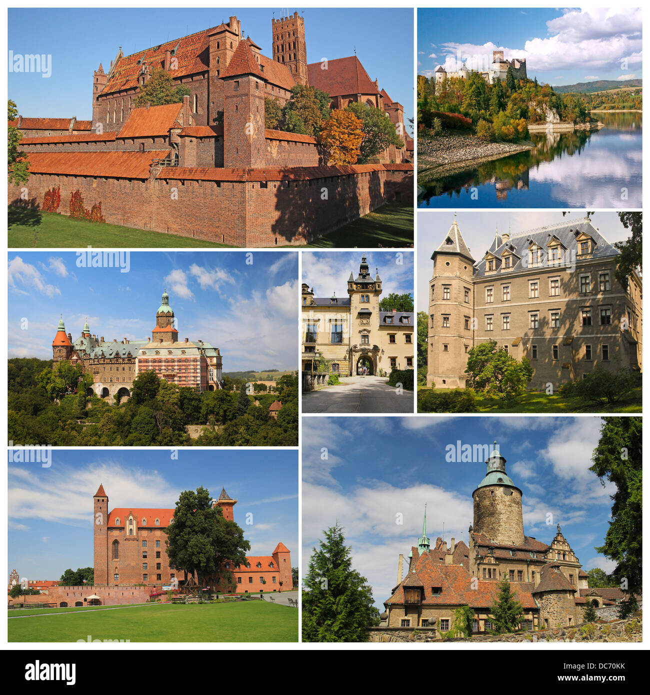 Collage of the most famous castles in Poland Stock Photo - Alamy