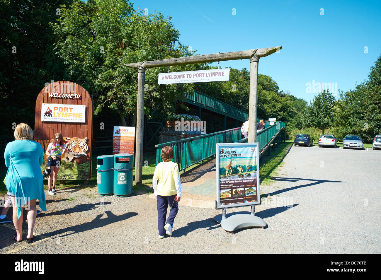 Entrance to Port Lympne Wild Animal Park near Hythe Kent UK Stock Photo ...
