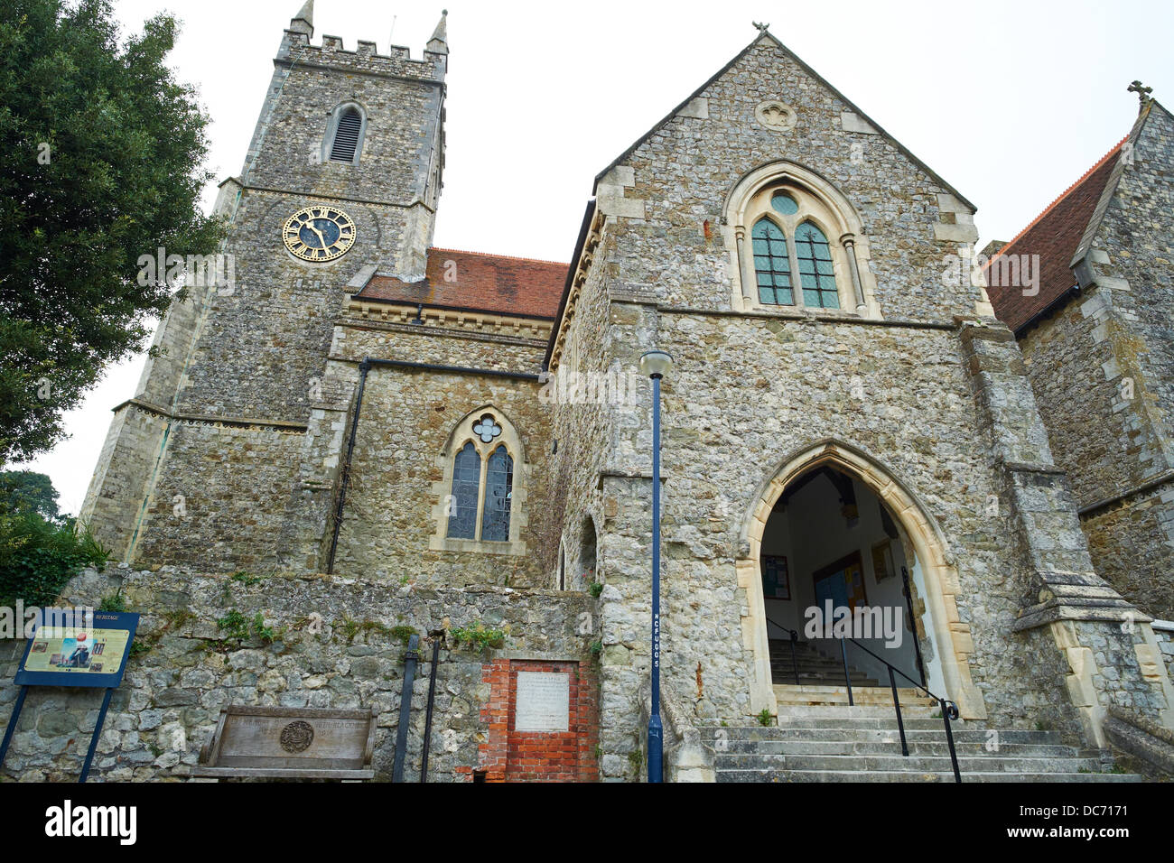11th Century parish church of St Leonard Hythe Kent UK Stock Photo - Alamy