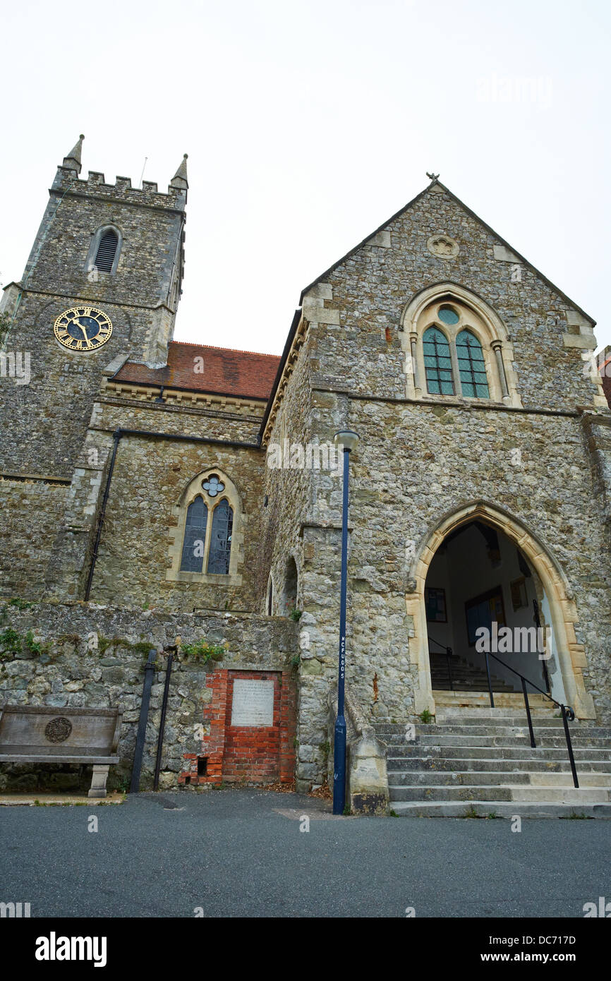 11th Century parish church of St Leonard Hythe Kent UK Stock Photo - Alamy