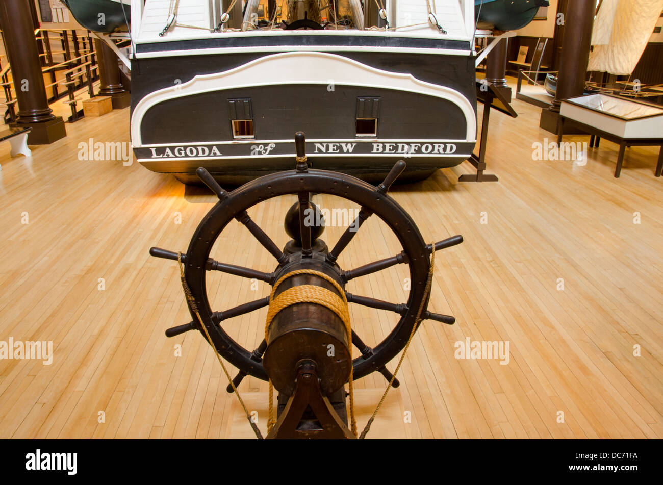 Massachusetts, New Bedford, Whaling Museum. Model of the whaling ship ...